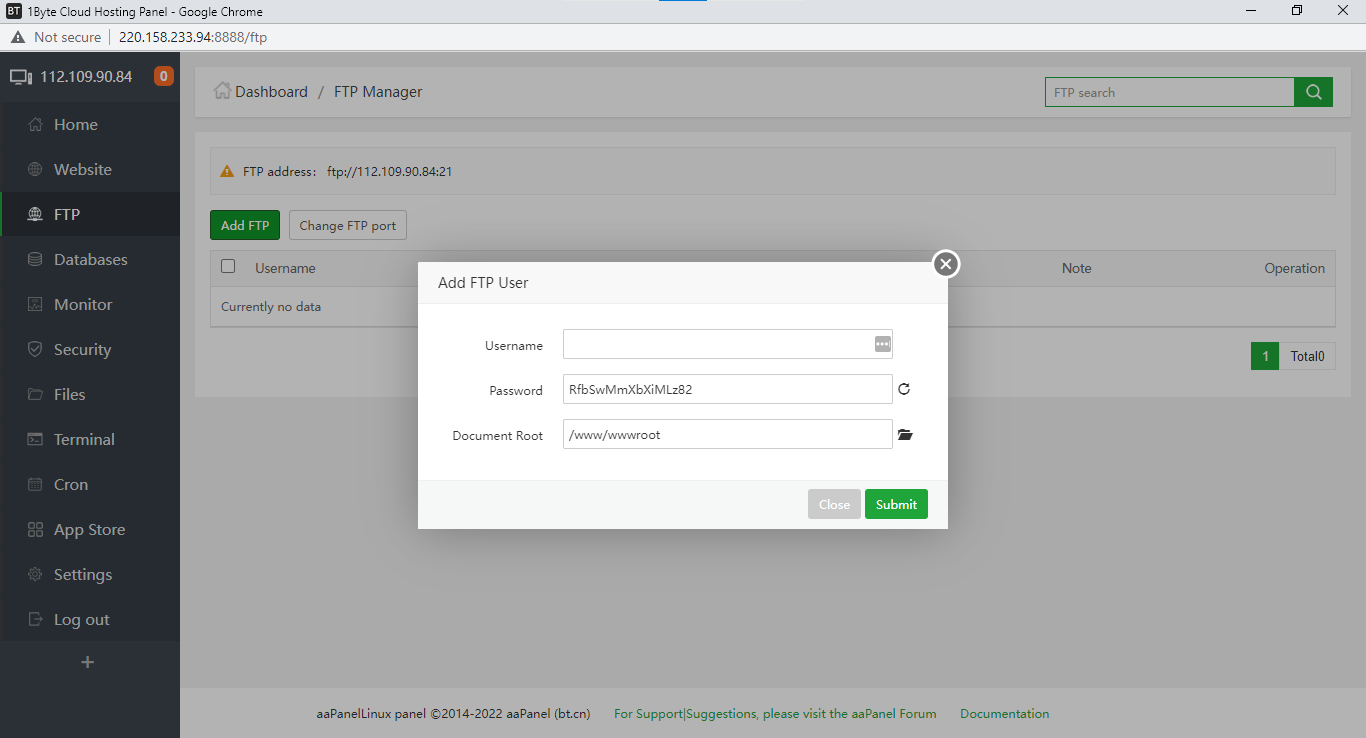 Creating An Ftp Account In Aapanel A 2025 Step By Step Guide 1byte1byte