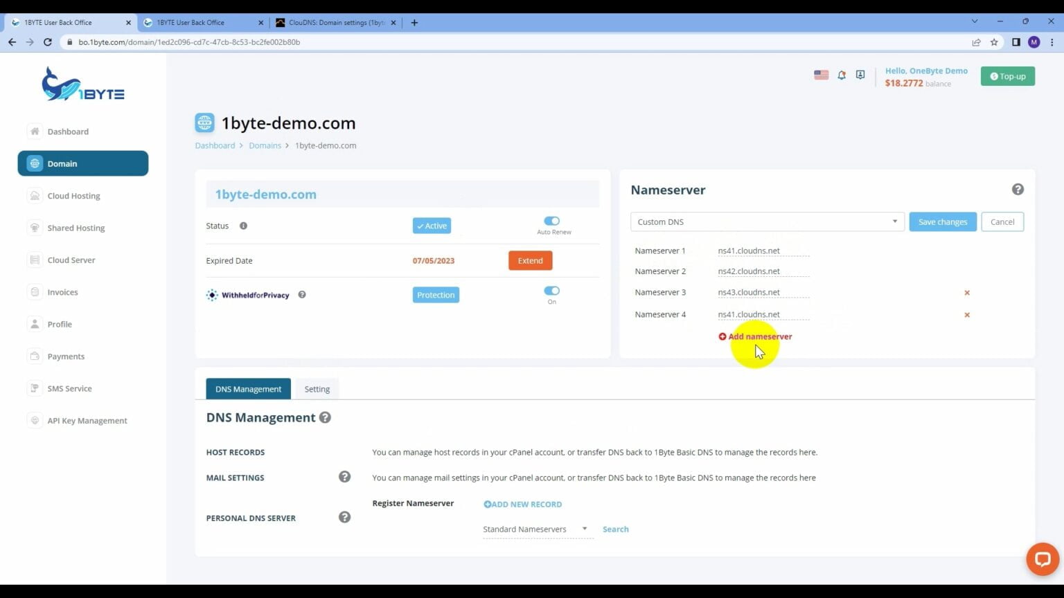 How To Host Any Domain With Free DNS On 1Byte Cloud Hosting | 1Byte