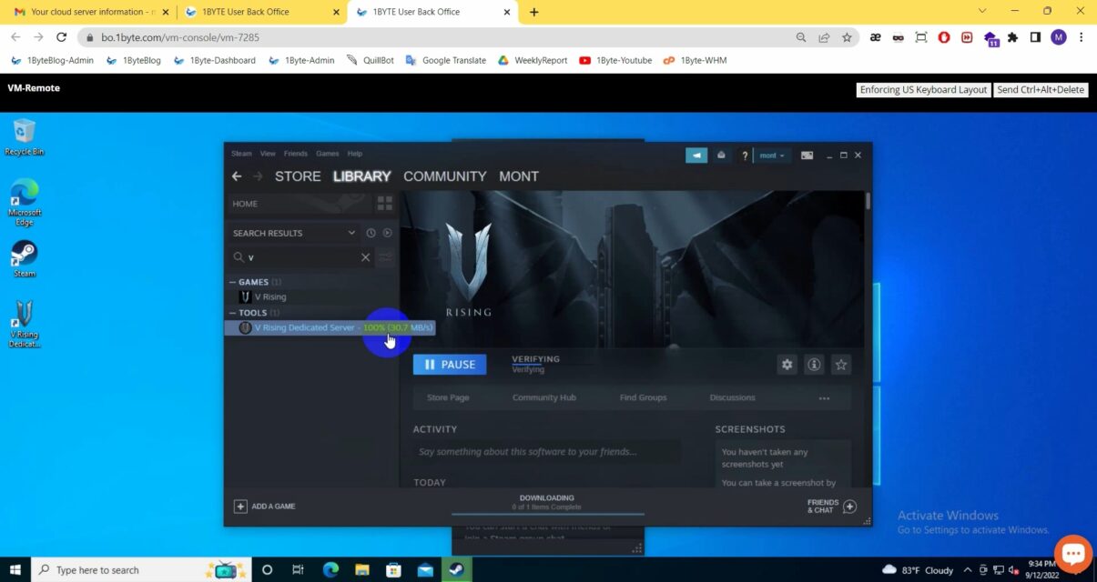 How to Build V Rising Gaming Server on 1Byte's Cloud Server | 1Byte