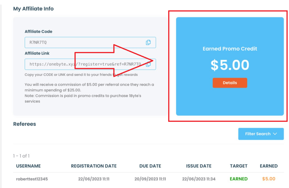 How to Use the Affiliate Program at 1Byte | 1Byte1Byte