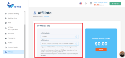 How to Use the Affiliate Program at 1Byte | 1Byte