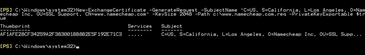Generating a CSR in Exchange 2007 (PowerShell) | 1Byte1Byte