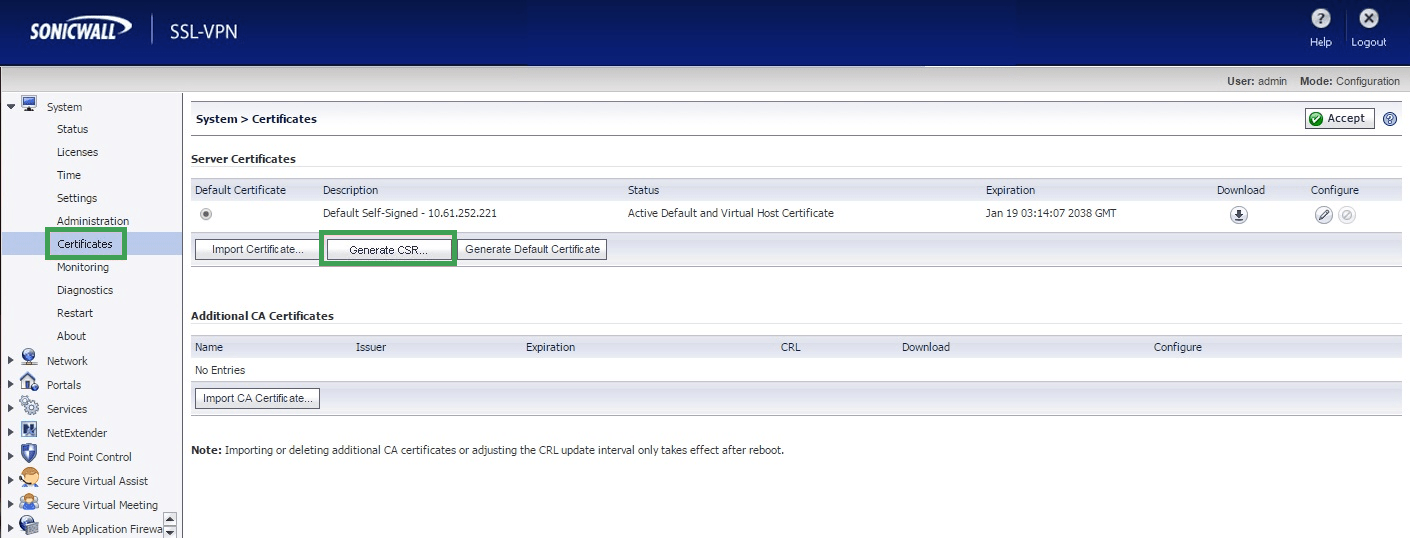 CSR Generation on SonicWall | 1Byte1Byte