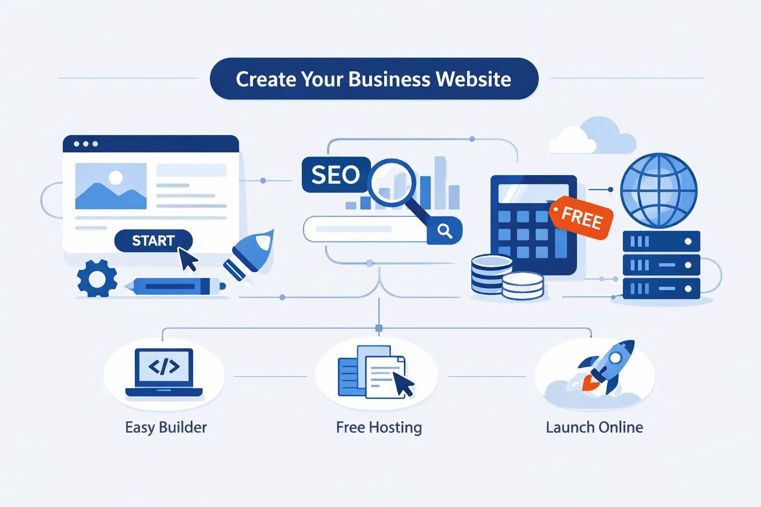 How to Create a Website for Business for Free | 1Byte